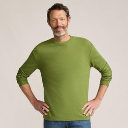 LANDS' END Ottoman-Rippshirt mit langen &Auml;rmeln f&uuml;r Herren, Herren, size: regular, Gr&uuml;n, Baumwolle/Polyester/Baumwoll-Mischung, by Lands' End