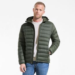 LANDS' END Ultraleichte verstaubare Daunen-Kapuzenjacke WANDERWEIGHT f&uuml;r Herren, Herren, size: regular, Gr&uuml;n, Polyester/Nylon, by Lands' End