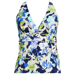 LANDS' END Tankinitop mit V-Ausschnitt f&uuml;r Damen, Damen, size: regular, Blau, Nylon-Mischung, by Lands' End
