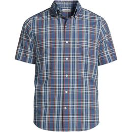 LANDS' END Madras-Kurzarmhemd f&uuml;r Herren, Classic Fit, Herren, size: regular, Blau, Baumwolle, by Lands' End
