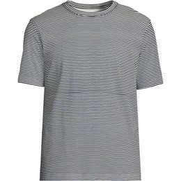 LANDS' END Supima Kurzarm-Shirt mit Rundhalsausschnitt f&uuml;r Herren, Herren, size: regular, Schwarz, Baumwolle, by Lands' End
