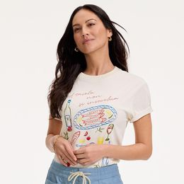 LANDS' END Grafik-Shirt f&uuml;r Damen, Damen, size: regular, Elfenbein, Baumwolle, by Lands' End