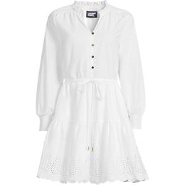 LANDS' END Minikleid mit Lochstickerei f&uuml;r Damen in Plus-Gr&ouml;&szlig;e, Damen, size: plus, Wei&szlig;, Baumwolle, by Lands' End