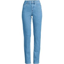 LANDS' END Straight Fit Recover High Waist Jeans in Plus-Gr&ouml;&szlig;e, Damen, size: plus, Blau, Baumwoll-Mischung, by Lands' End