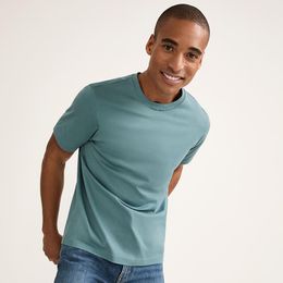 LANDS' END Supima Kurzarm-Shirt mit Rundhalsausschnitt f&uuml;r Herren, Herren, size: regular, Gr&uuml;n, Baumwolle, by Lands' End