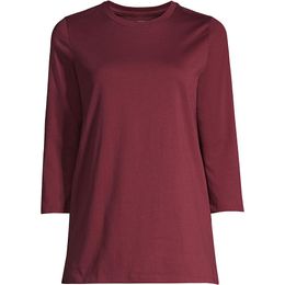 Supima-Shirt mit 3/4-&Auml;rmeln f&uuml;r Damen in Petite-Gr&ouml;&szlig;e, Damen, size: petite, Rot, Baumwolle, by Lands' End