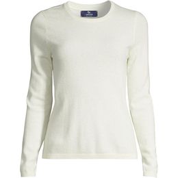 LANDS' END Kaschmir-Pullover mit rundem Ausschnitt, Damen, size: regular, Elfenbein, Kaschmir, by Lands' End