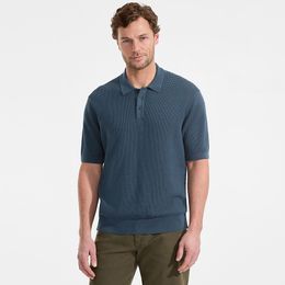 LANDS' END Feinstrick-Poloshirt aus Baumwolle f&uuml;r Herren, Herren, size: regular, Blau, Baumwolle, by Lands' End