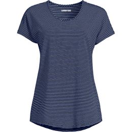 Shirt aus Baumwolle/Modal-Mix mit Ballett-Ausschnitt f&uuml;r Damen, Damen, size: regular, Blau, Baumwolle Modal, by Lands' End