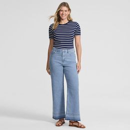 Recover Jeans High Waist mit weitem Bein in Petite-Gr&ouml;&szlig;e, Damen, size: petite, Blau, by Lands' End