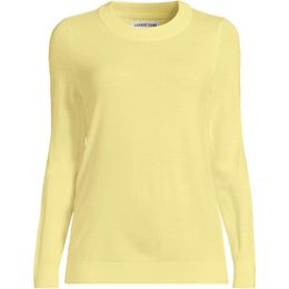 LANDS' END CashTouch Rundhalspullover f&uuml;r Damen in Petite-Gr&ouml;&szlig;e, Damen, size: petite, Gelb, Polyacryl, by Lands' End