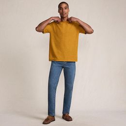 LANDS' END Premium Shirt mit Leinen und Waffelstruktur f&uuml;r Herren, Herren, size: regular, Gelb, Leinen/Polyester-Mischung, by Lands' End