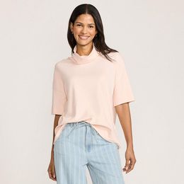 LANDS' END Supima Rollkragenshirt f&uuml;r Damen, Damen, size: regular, Pink, Baumwolle, by Lands' End