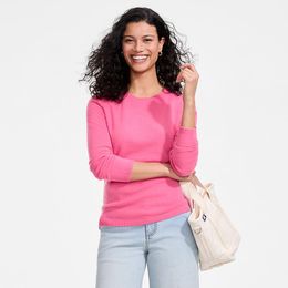 LANDS' END Kaschmir-Pullover mit rundem Ausschnitt, Damen, size: regular, Pink, Kaschmir, by Lands' End