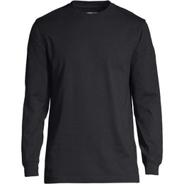 LANDS' END Super-T Langarm-Shirt f&uuml;r Herren, Classic Fit, Herren, size: regular, Schwarz, Baumwolle, by Lands' End
