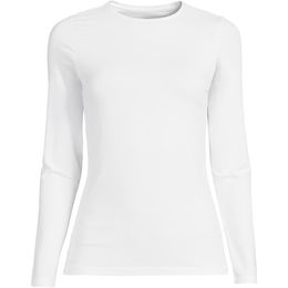 LANDS' END Shirt aus Baumwolle/Modal-Mix mit Rundausschnitt f&uuml;r Damen in Petite-Gr&ouml;&szlig;e, Damen, size: petite, Wei&szlig;, Baumwolle Modal, by Lands' End