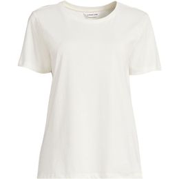 LANDS' END Supima T-Shirt mit Rundhalsausschnitt f&uuml;r Damen, Damen, size: regular, Elfenbein, Baumwolle, by Lands' End