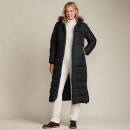 LANDS' END Maxi-Daunenmantel mit Kapuze f&uuml;r Damen, Damen, size: regular, Schwarz, Polyester, by Lands' End