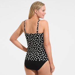 LANDS' END Tankinitop CHLORRESISTENT mit V-Ausschnitt f&uuml;r Damen in Plus-Gr&ouml;&szlig;e, Damen, size: plus, Schwarz, Nylon-Mischung, by Lands' End