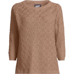 LANDS' END Pullover aus Leinenmix f&uuml;r Damen in Petite-Gr&ouml;&szlig;e, Damen, size: petite, Braun, Baumwolle/Leinen/Baumwoll-Mischung, by Lands' End
