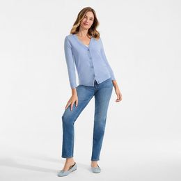 CashTouch Cardigan mit V-Ausschnitt f&uuml;r Damen, Damen, size: regular, Blau, Polyacryl, by Lands' End