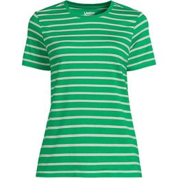 LANDS' END Supima Kurzarm-Shirt mit rundem Ausschnitt f&uuml;r Damen, Damen, size: regular, Gr&uuml;n, Baumwolle, by Lands' End