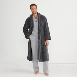 LANDS' END Bademantel aus t&uuml;rkischem Frottee f&uuml;r Herren, Herren, size: regular, Grau, Baumwolle, by Lands' End