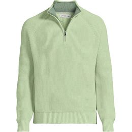 LANDS' END DRIFTER Pullover mit Rei&szlig;verschluss, Herren, size: regular, Gr&uuml;n, Baumwolle, by Lands' End