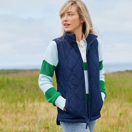 LANDS' END Isolierte FeatherFree Steppweste in Petite-Gr&ouml;&szlig;e, Damen, size: petite, Blau, Polyester, by Lands' End