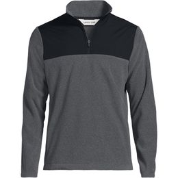 LANDS' END Anyweather Colorblock Fleece-Pullover mit Rei&szlig;verschluss f&uuml;r Herren, Herren, size: regular, Schwarz, Polyester, by Lands' End