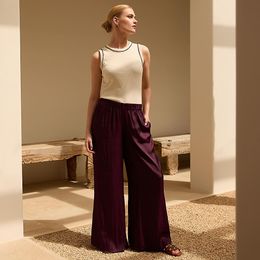 LANDS' END Flie&szlig;ende Palazzohose f&uuml;r Damen in Petite-Gr&ouml;&szlig;e, Damen, size: petite, Rot, Polyester, by Lands' End