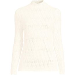 Spitzenshirt mit Stehkragen f&uuml;r Damen in Plus-Gr&ouml;&szlig;e, Damen, size: plus, Elfenbein, Elasthan/Nylon-Mischung, by Lands' End