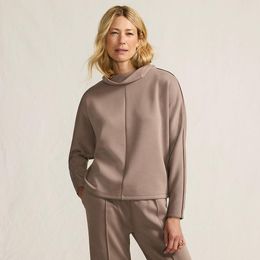 LANDS' END Samtweiches Sweatshirt f&uuml;r Damen in Petite-Gr&ouml;&szlig;e, Damen, size: petite, Braun, Polyester/Polyester-Mischung/Baumwolle Modal, by Lands' End