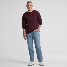 LANDS' END Supima Langarm-Shirt mit Rundhalsausschnitt, Herren, size: regular, Rot, Baumwolle, by Lands' End