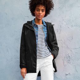 LANDS' END Wasserdichte Regenjacke SQUALL mit Packfach f&uuml;r Damen, Damen, size: regular, Schwarz, Polyester, by Lands' End