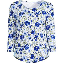 LANDS' END Flie&szlig;endes Shirt mit Ballettausschnitt f&uuml;r Damen, Damen, size: regular, Elfenbein, Baumwoll-Mischung/Baumwolle Modal, by Lands' End