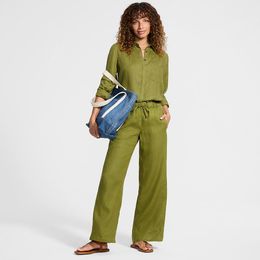 LANDS' END Weite Premium Reinleinen-Schlupfhose f&uuml;r Damen, Damen, size: regular, Gr&uuml;n, Leinen, by Lands' End