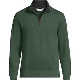 LANDS' END Rei&szlig;verschluss-Pullover aus Bedford-Ripp f&uuml;r Herren, Herren, size: regular, Gr&uuml;n, Baumwolle, by Lands' End