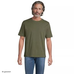LANDS' END Super-T Kurzarm-Shirt f&uuml;r Herren, Classic Fit, Herren, size: regular, Gr&uuml;n, Baumwolle, by Lands' End