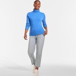 LANDS' END Rollkragen-Pullover aus Kaschmir, Damen, size: regular, Blau, Kaschmir, by Lands' End