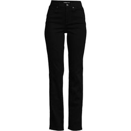 LANDS' END Farbige Straight Fit Jeans High Waist in Plus-Gr&ouml;&szlig;e, Damen, size: plus, Schwarz, Elasthan/Baumwoll-Mischung/Polyester-Mischung, by Lands' End