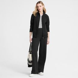 LANDS' END Serious Sweats Straight Fit Thermohose f&uuml;r Damen in Tall-Gr&ouml;&szlig;e, Damen, size: tall, Schwarz, Baumwoll-Mischung/Polyester-Mischung, by Lands' End