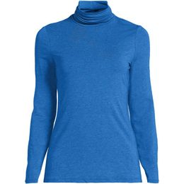 LANDS' END Rollkragenshirt aus Baumwoll/Modalmix in Plus-Gr&ouml;&szlig;e, Damen, size: plus, Blau, Baumwolle/Elasthan/Baumwolle Modal, by Lands' End