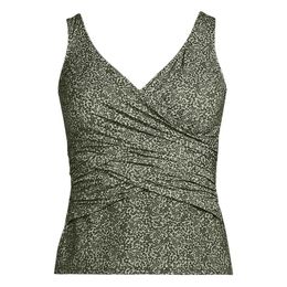 LANDS' END Tankini-Top mit Wickelfront Slender f&uuml;r Damen in Plus-Gr&ouml;&szlig;e, Damen, size: plus, Gr&uuml;n, Elasthan/Nylon-Mischung, by Lands' End
