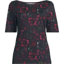 LANDS' END Supima&reg; T-Shirt mit U-Boot-Ausschnitt und gekn&ouml;pfter Schulter in Petite-Gr&ouml;&szlig;e f&uuml;r Damen, Damen, size: petite, Rot, Baumwolle, by Lands' End