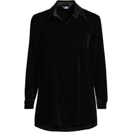 LANDS' END Samtbluse f&uuml;r Damen in Plus-Gr&ouml;&szlig;e, Damen, size: plus, Schwarz, Polyester, by Lands' End