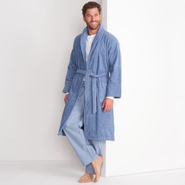 LANDS' END Bademantel aus t&uuml;rkischem Frottee f&uuml;r Herren, Herren, size: regular, Blau, Baumwolle, by Lands' End