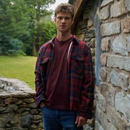 LANDS' END Hemdjacke mit Teddyfutter f&uuml;r Herren, Herren, size: regular, Rot, Polyester, by Lands' End