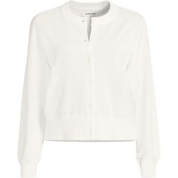 LANDS' END Kurzer Feinstrick-Cardigan aus Baumwolle f&uuml;r Damen in Plus-Gr&ouml;&szlig;e, Damen, size: plus, Elfenbein, Baumwolle, by Lands' End