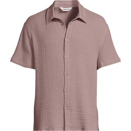 LANDS' END Doppellagiges Kurzarm-Hemd f&uuml;r Herren, Herren, size: regular, Pink, by Lands' End